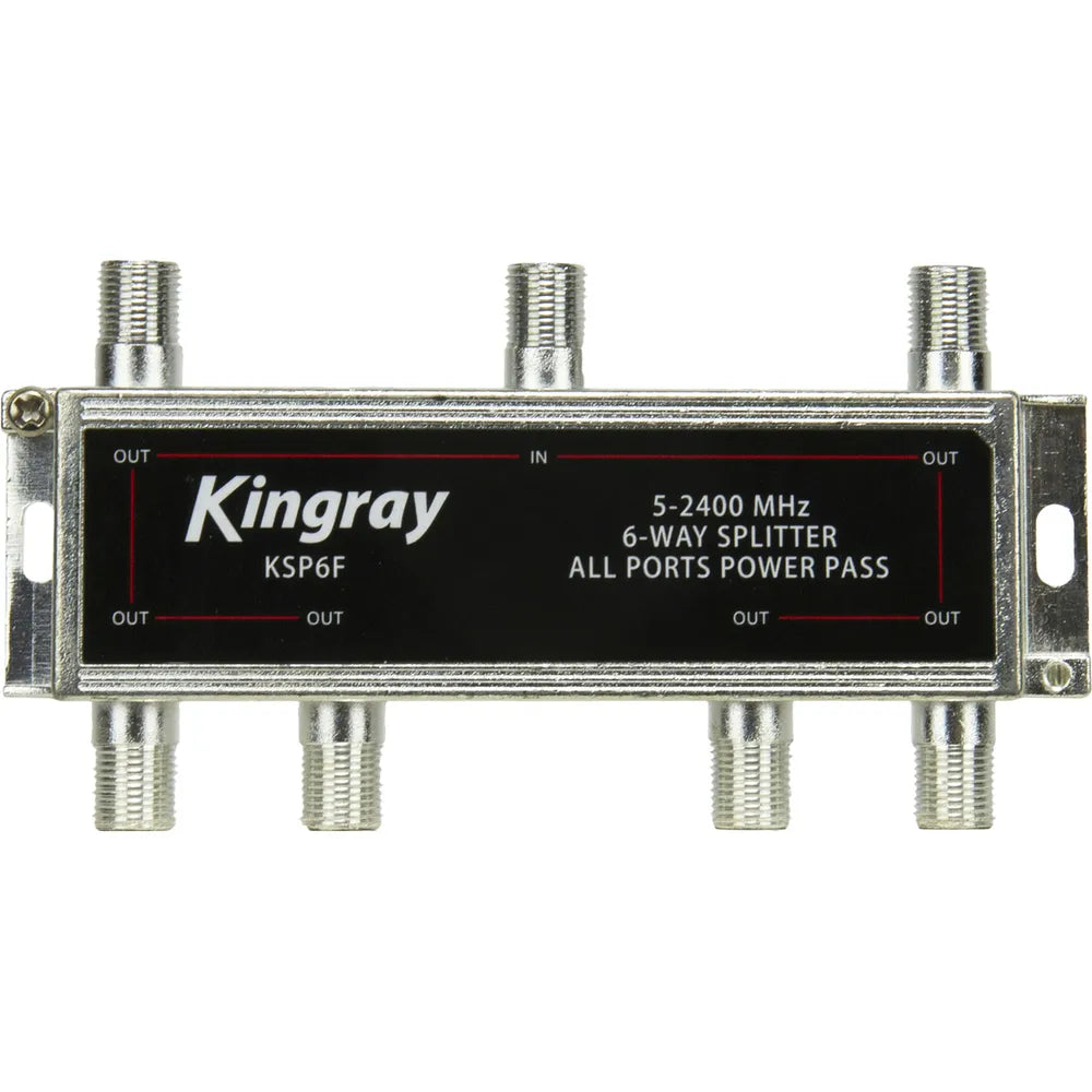 Kingray 6 Way All Ports Power Pass Splitter, 5-2400 MHz - Foxtel Appro ...