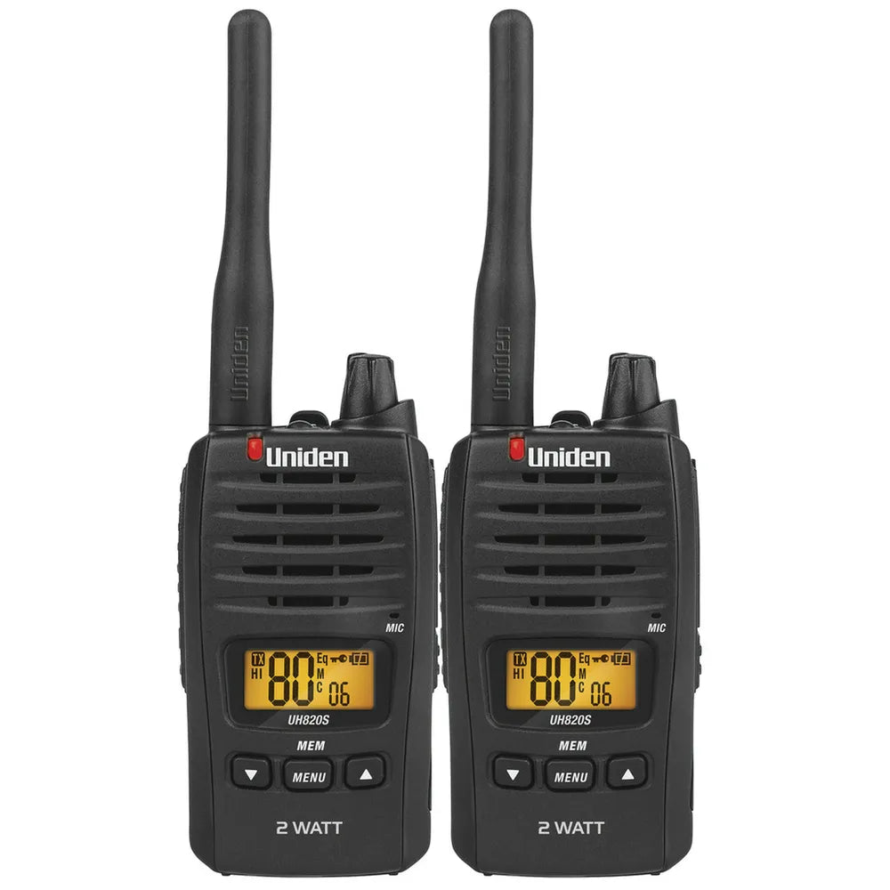 Uniden 2W UHF Transceiver UH820s Twin Pack — Universal Electronics