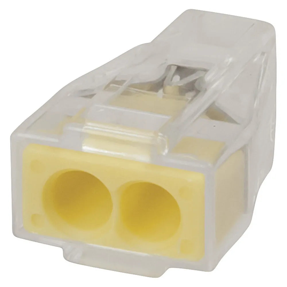2 Way Yellow Wago Push Wire Connector — Universal Electronics
