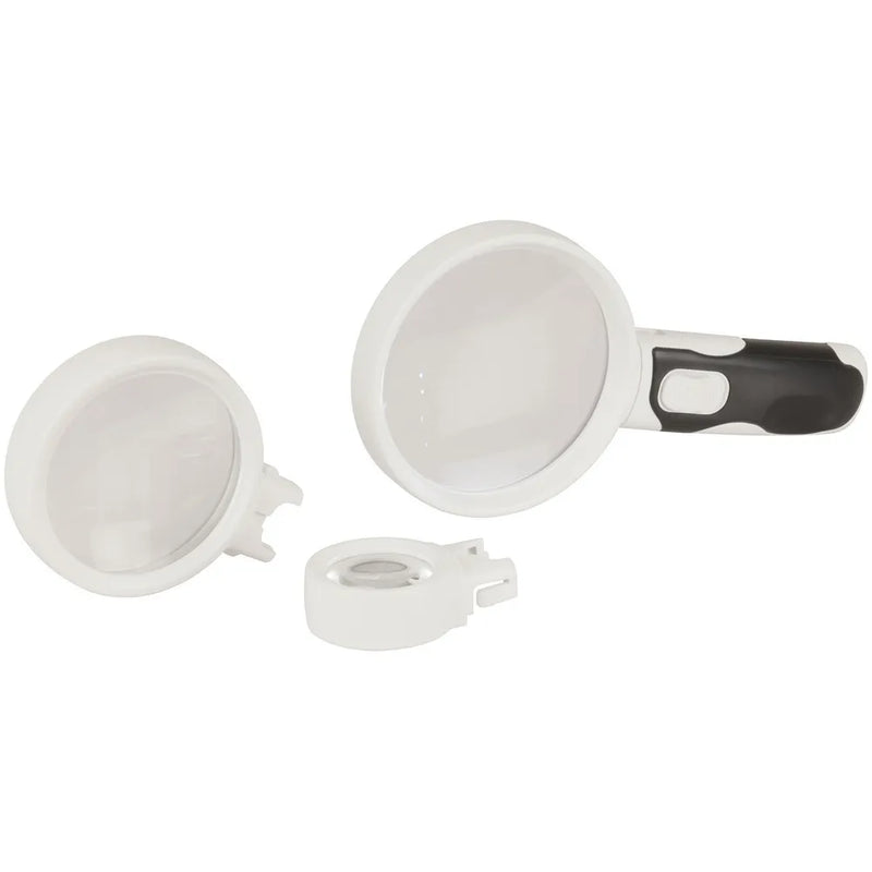 LED Handheld Magnifier with Three Lenses — Universal Electronics